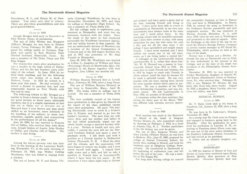 Class of 1888 | Dartmouth Alumni Magazine | April 1924