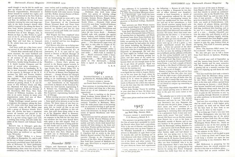 1924* | Dartmouth Alumni Magazine | November 1939