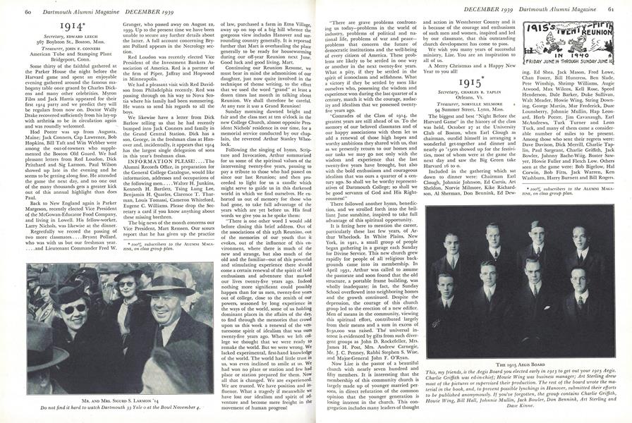 1914* | Dartmouth Alumni Magazine | December 1939