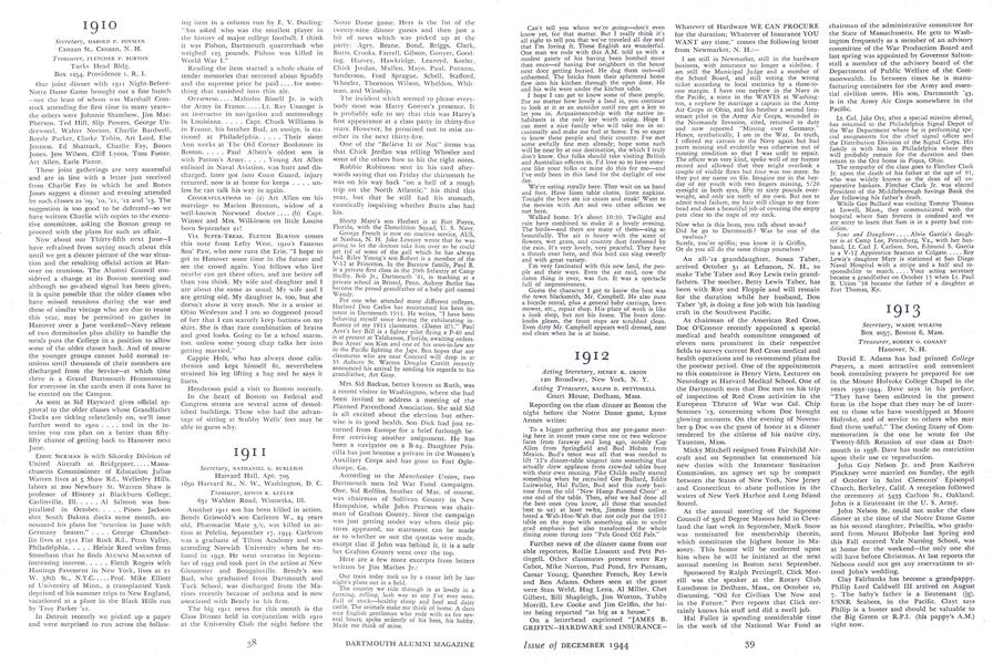 1909 | Dartmouth Alumni Magazine | December 1944