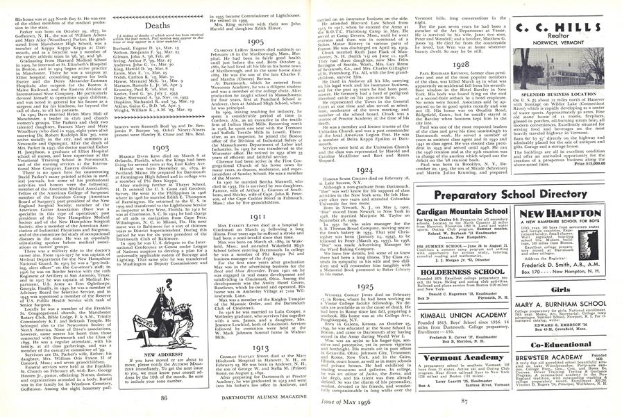 Advertisement | Dartmouth Alumni Magazine | May 1956