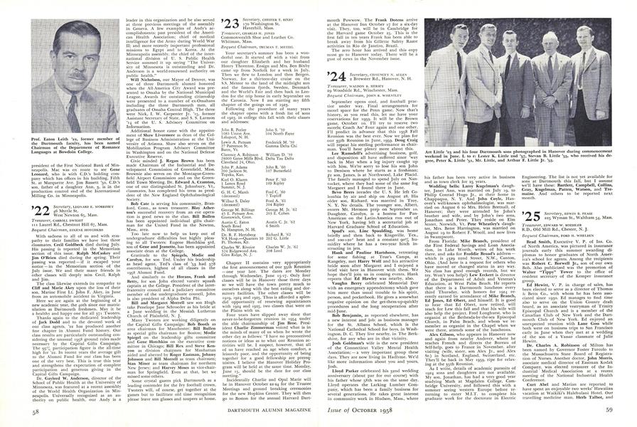 1925 | Dartmouth Alumni Magazine | OCTOBER 1958
