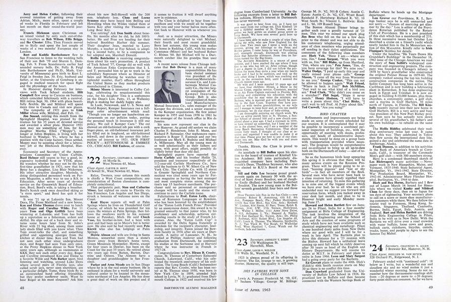 1923 | Dartmouth Alumni Magazine | APRIL 1963