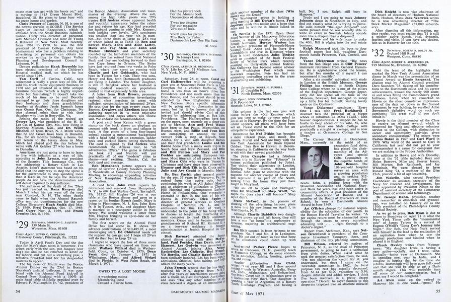 1929 | Dartmouth Alumni Magazine | MAY 1971