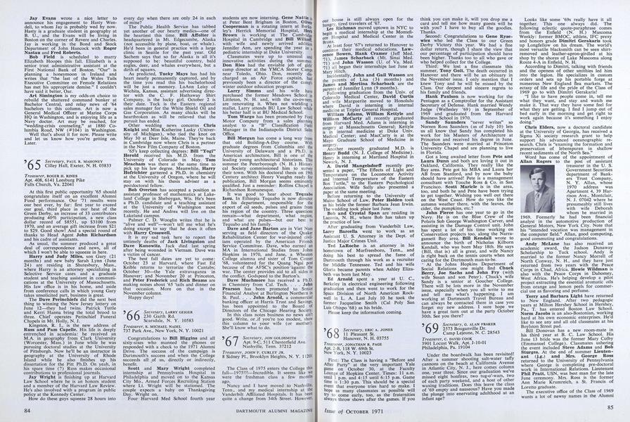 1966 | Dartmouth Alumni Magazine | OCTOBER 1971