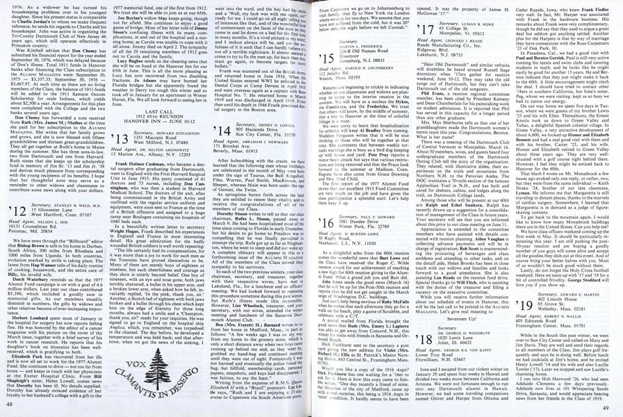 1917 | Dartmouth Alumni Magazine | May 1977