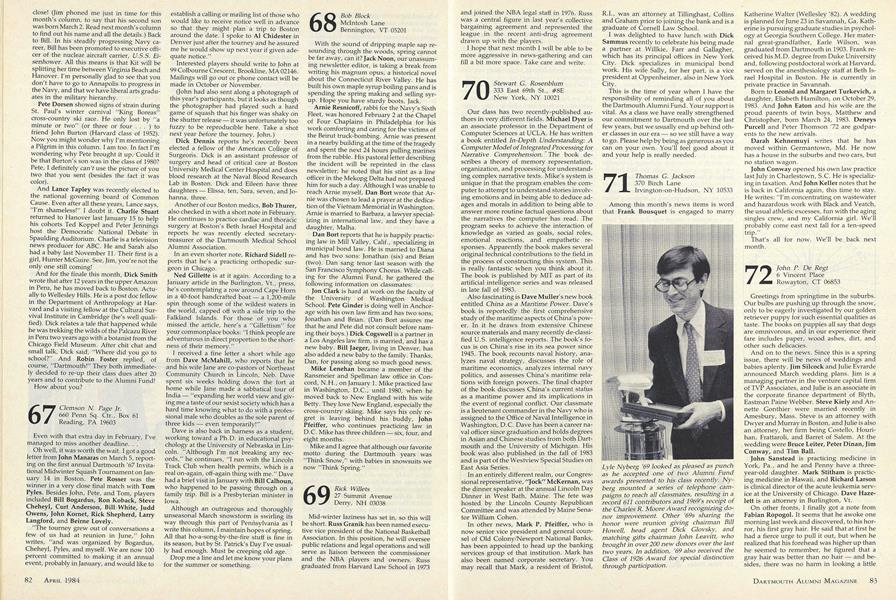 1968 | Dartmouth Alumni Magazine | APRIL 1984