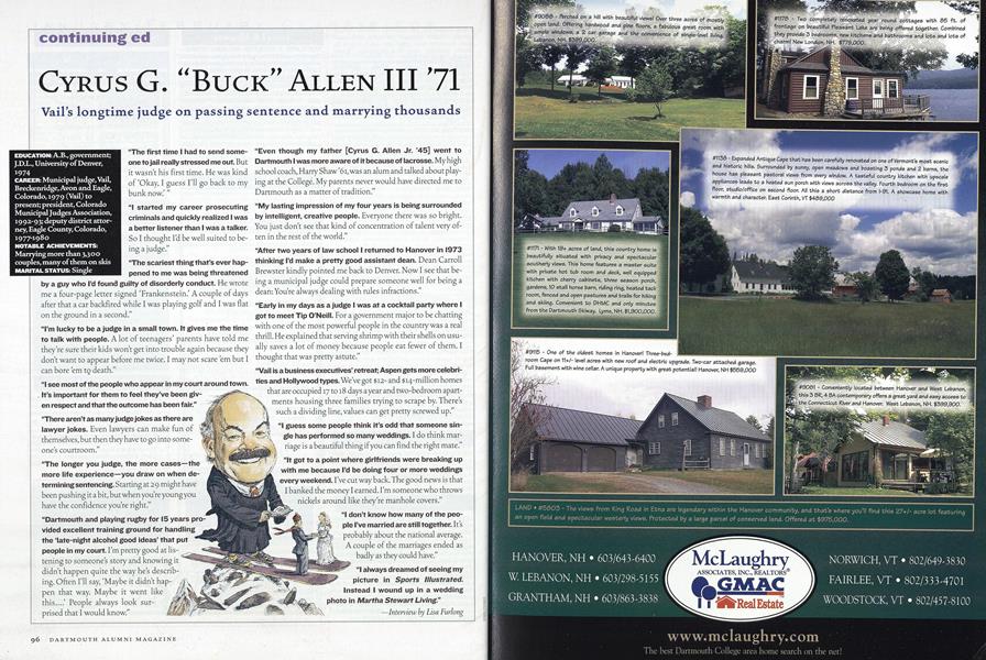 Cyrus G. “Buck” Allen III ’71 | Dartmouth Alumni Magazine | Jan/Feb 2005