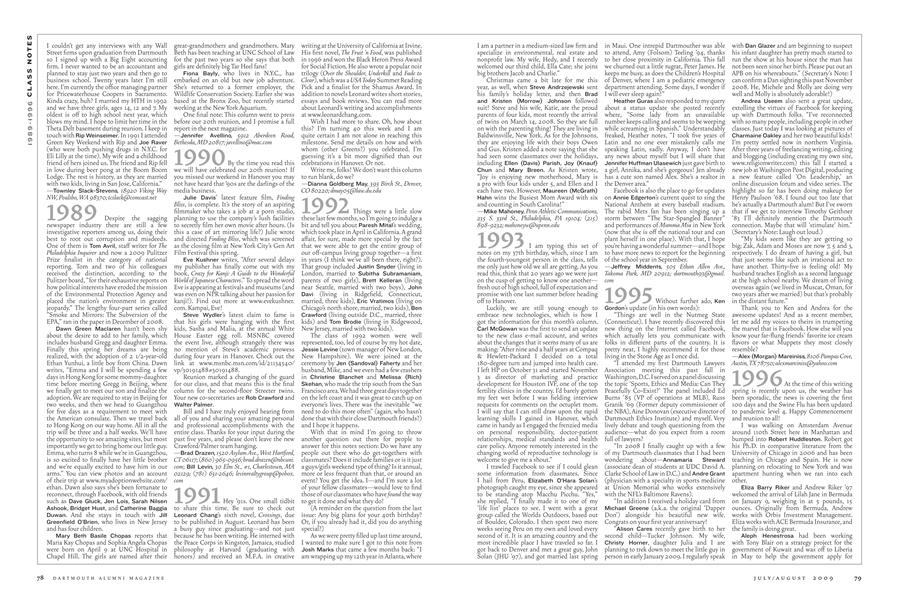 1995 | Dartmouth Alumni Magazine | July/Aug 2009