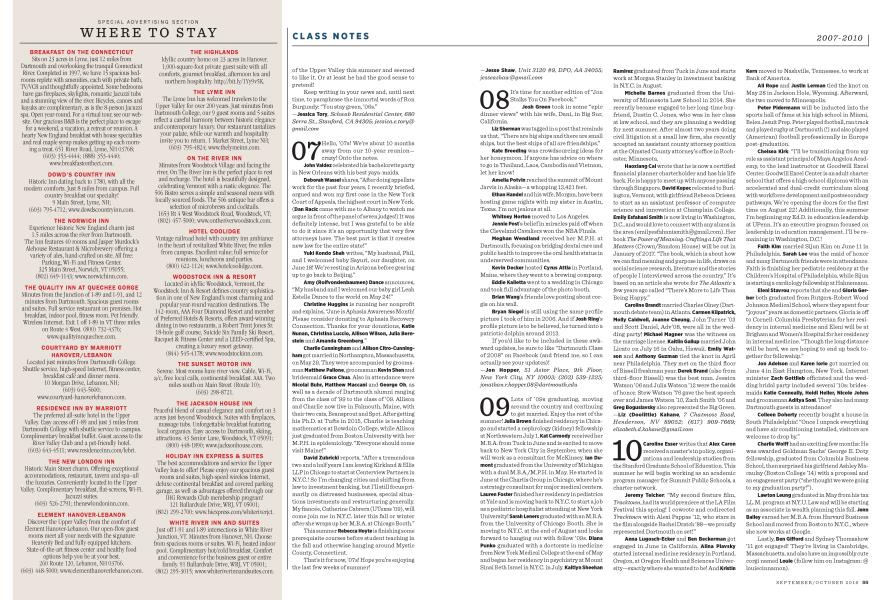 SPECIAL ADVERTISING SECTION WHERE TO STAY | Dartmouth Alumni Magazine ...