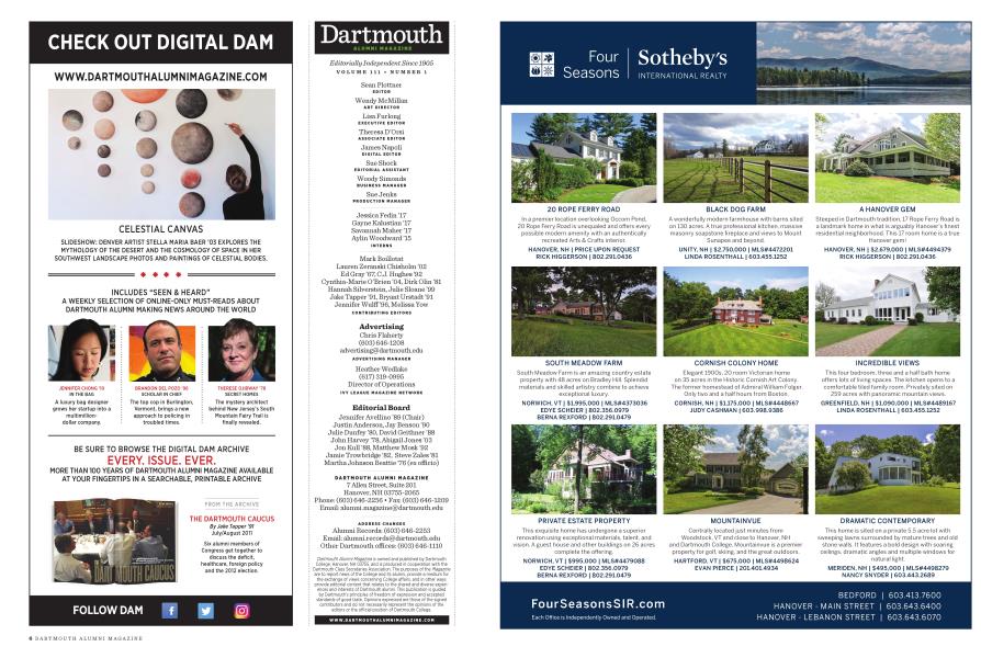 Dartmouth ALUMNI MAGAZINE | Dartmouth Alumni Magazine | SEPTEMBER | OCTOBER 2016