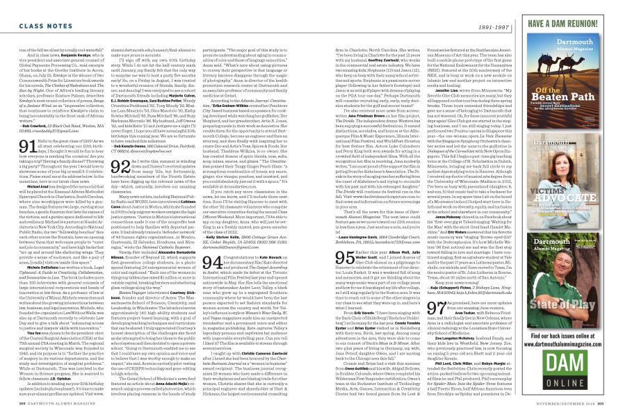 1994 | Dartmouth Alumni Magazine | NOVEMBER | DECEMBER 2018