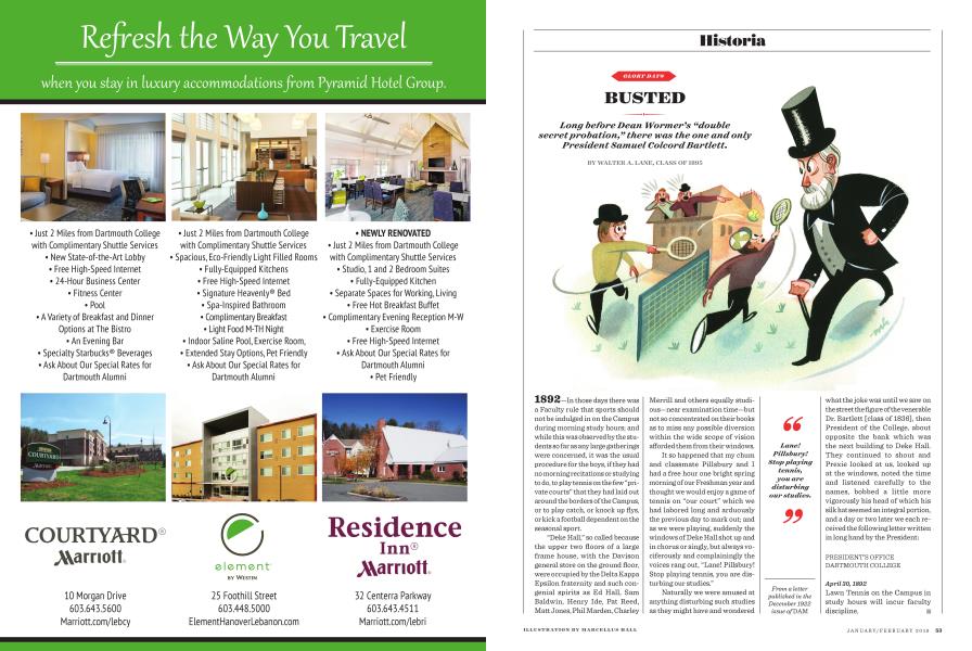 BUSTED | Dartmouth Alumni Magazine | JANUARY | FEBRUARY 2019