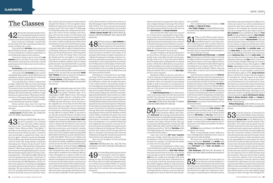 1950 | Dartmouth Alumni Magazine | SEPTEMBER | OCTOBER 2022