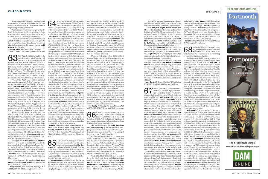 1963 | Dartmouth Alumni Magazine | SEPTEMBER | OCTOBER 2022