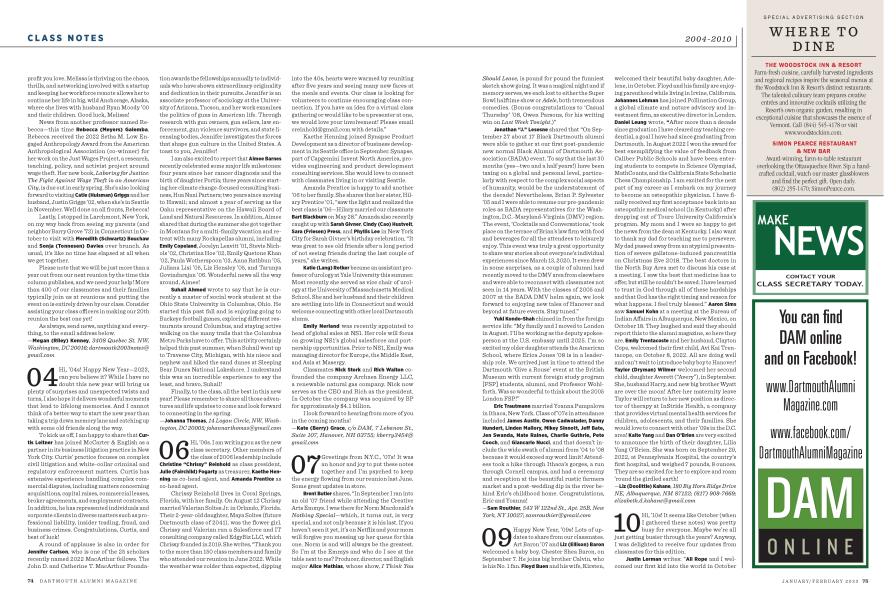 2007 | Dartmouth Alumni Magazine | JANUARY | FEBRUARY 2023