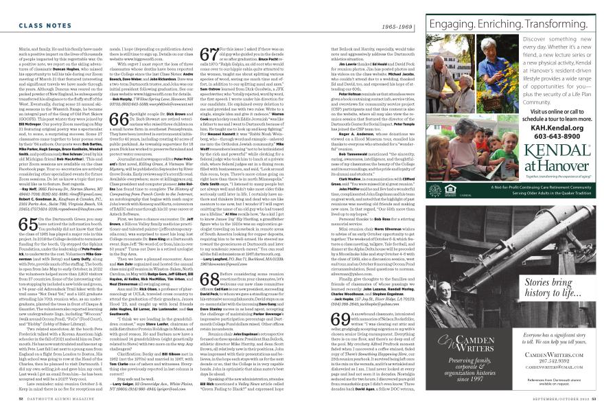 1966 | Dartmouth Alumni Magazine | SEPTEMBER | OCTOBER 2023