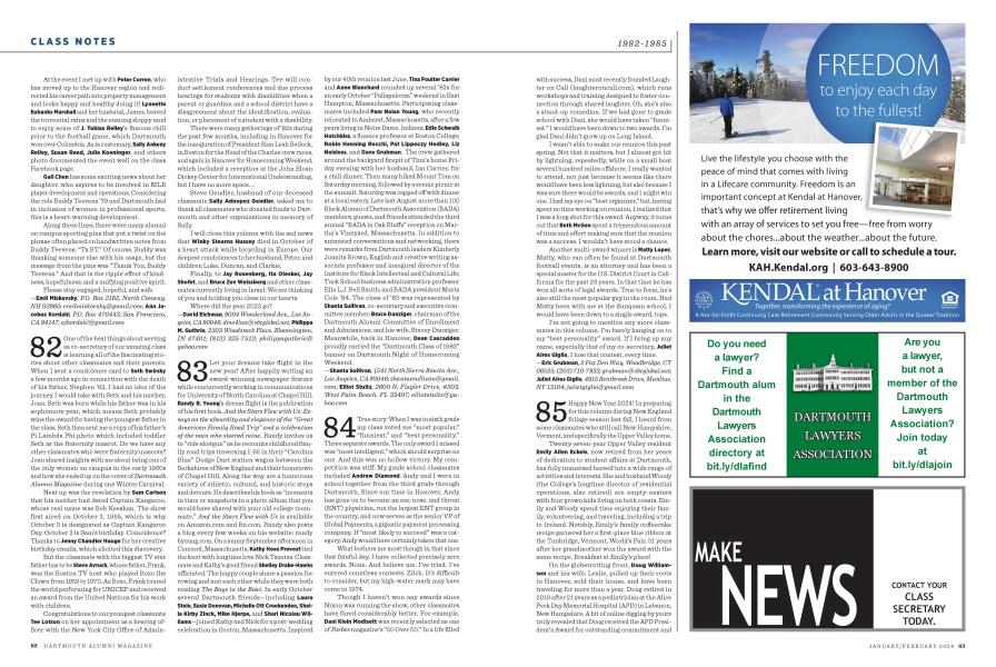1983 | Dartmouth Alumni Magazine | JANUARY | FEBRUARY 2024