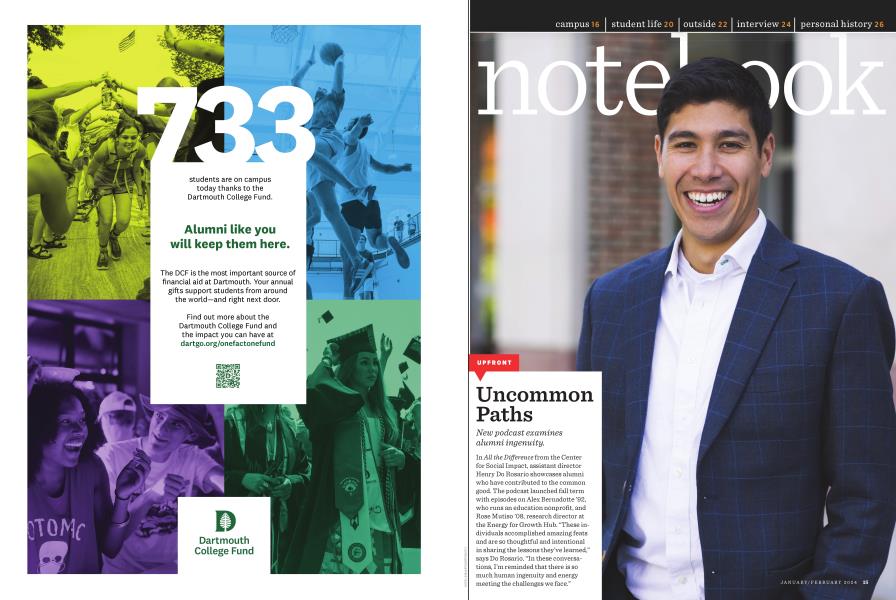 Uncommon Paths | Dartmouth Alumni Magazine | JANUARY | FEBRUARY 2024