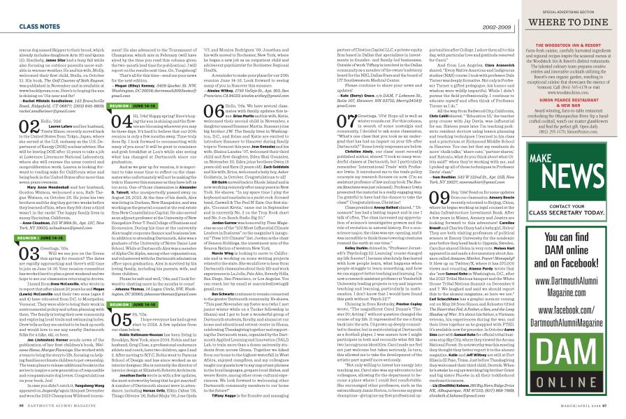 2005 | Dartmouth Alumni Magazine | MARCH | APRIL 2024