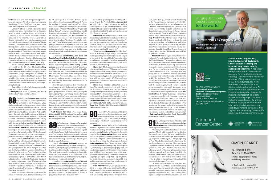 1989 | Dartmouth Alumni Magazine | JANUARY | FEBRUARY 2026